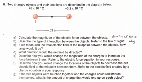 6. ﻿Two charged objects and their locations are | Chegg.com