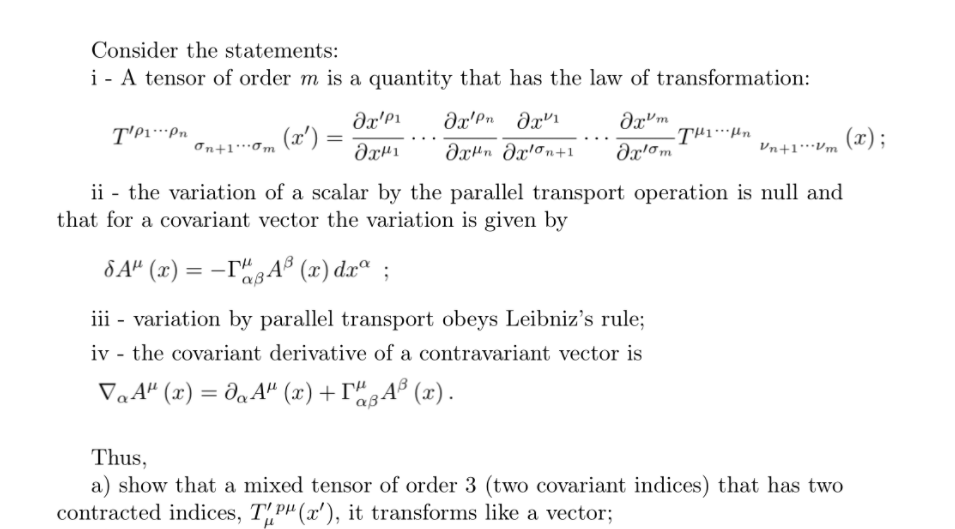 Solved Consider the statements: i - A tensor of order m is a | Chegg.com