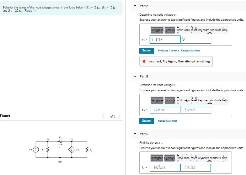 Solved Part A Solve for the values of the node voltages | Chegg.com