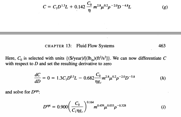 Solved EXAMPLE 13.1 OPTIMAL PIPE DIAMETER Example 2.8 | Chegg.com