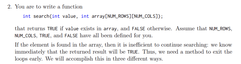 Solved How do i do the search function without and break or | Chegg.com