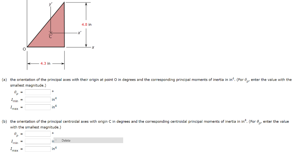 Solved Determine the orientation of the principal axes and | Chegg.com