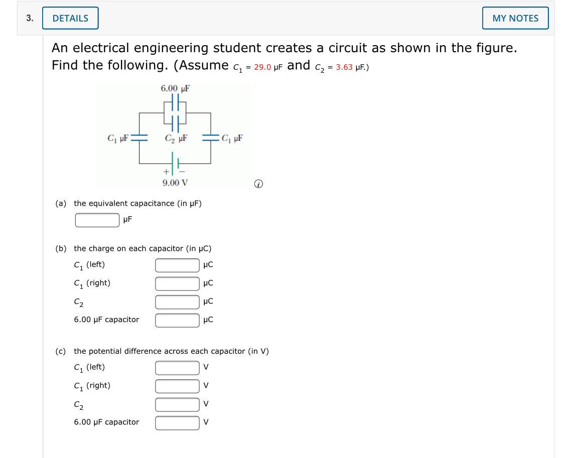 Solved 3. DETAILS MY NOTES An electrical engineering student | Chegg.com