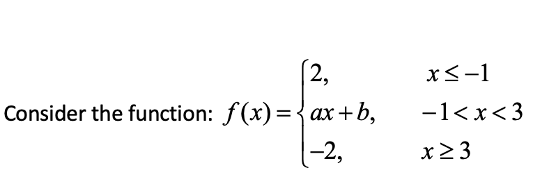 Solved Determine the values of a and b so that the function | Chegg.com