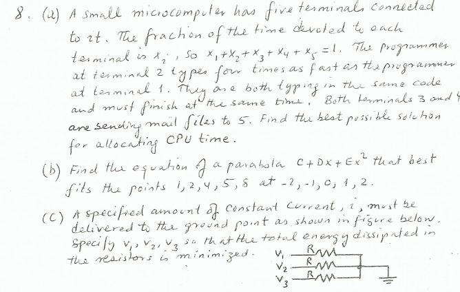 Linear Algebra: A small microcomputer has five | Chegg.com