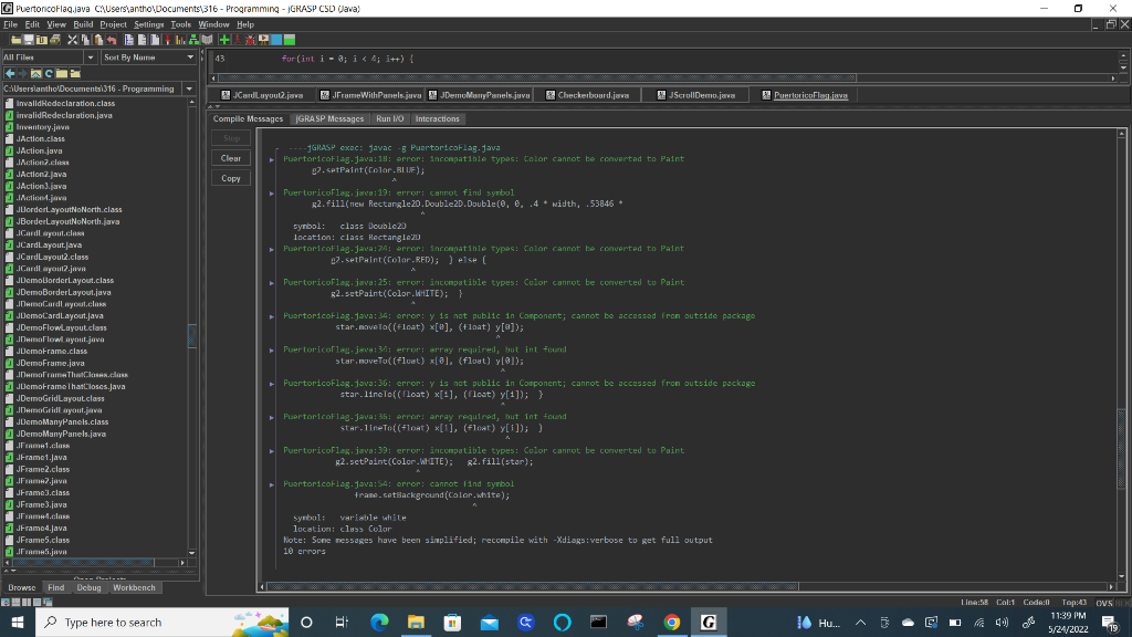 Solved The following code is supposed to produce the puerto | Chegg.com