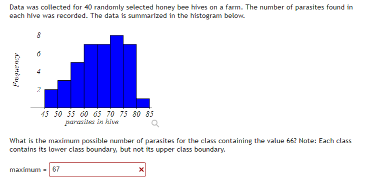Solved Data was collected for 40 randomly selected honey bee | Chegg.com
