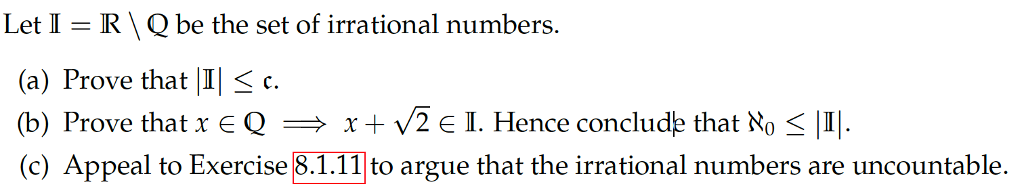 Solved Let I- RQ be the set of irrational numbers. (a) Prove | Chegg.com