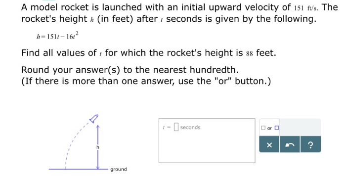Solved A model rocket is launched with an initial upward | Chegg.com