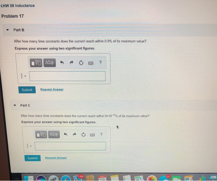 Solved Problem 17 Part A After how many time constants does | Chegg.com
