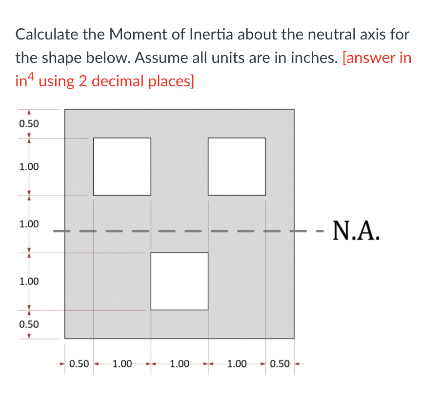 Solved Calculate the Moment of Inertia about the neutral | Chegg.com