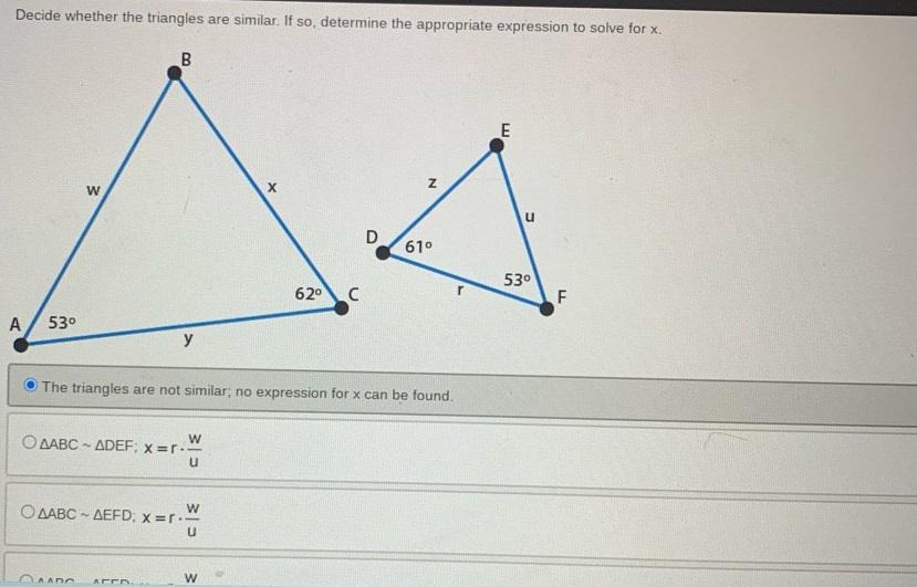 Solved Decide whether the triangles are similar. If so, | Chegg.com