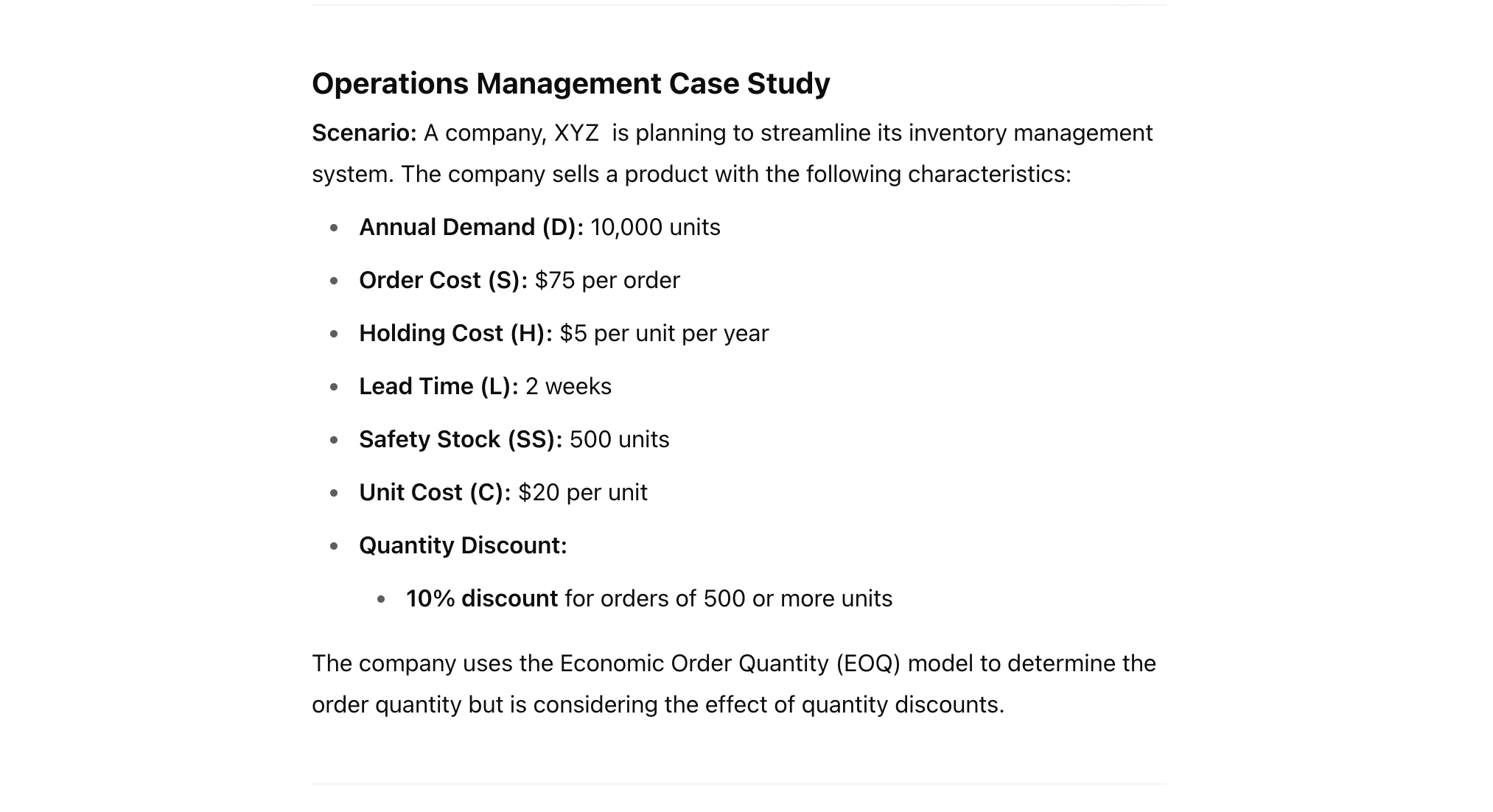 Solved Step-by-Step Inventory Model Case - ﻿Flowchart Must | Chegg.com