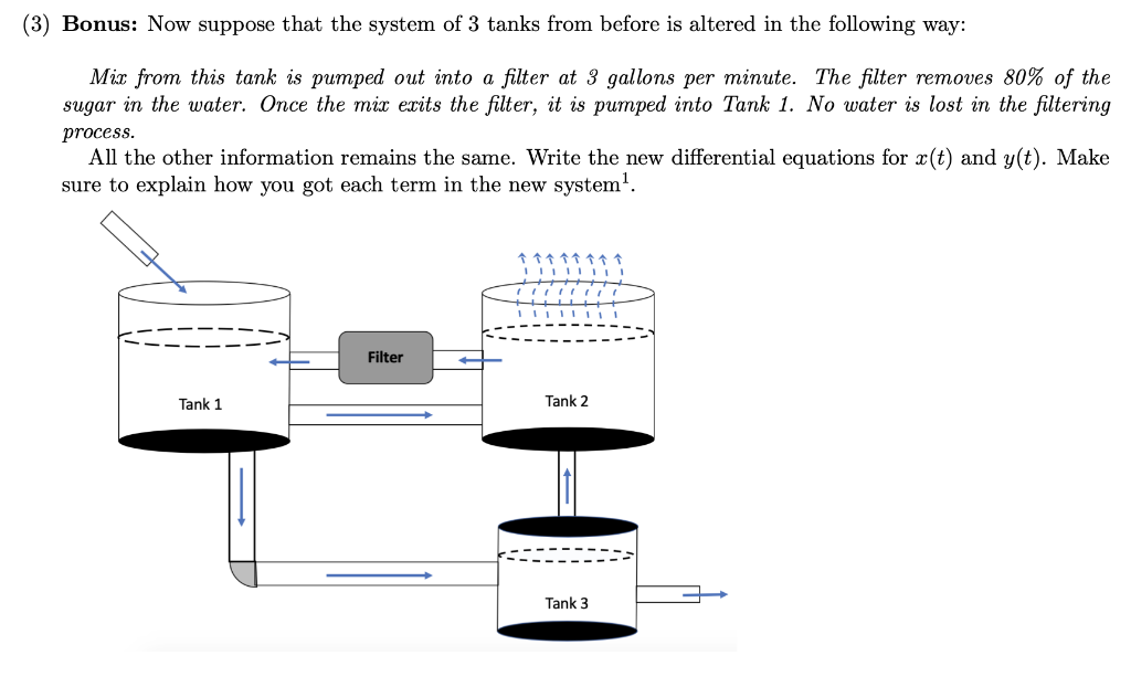 (2) A system of 3 connected tanks is shown below. | Chegg.com