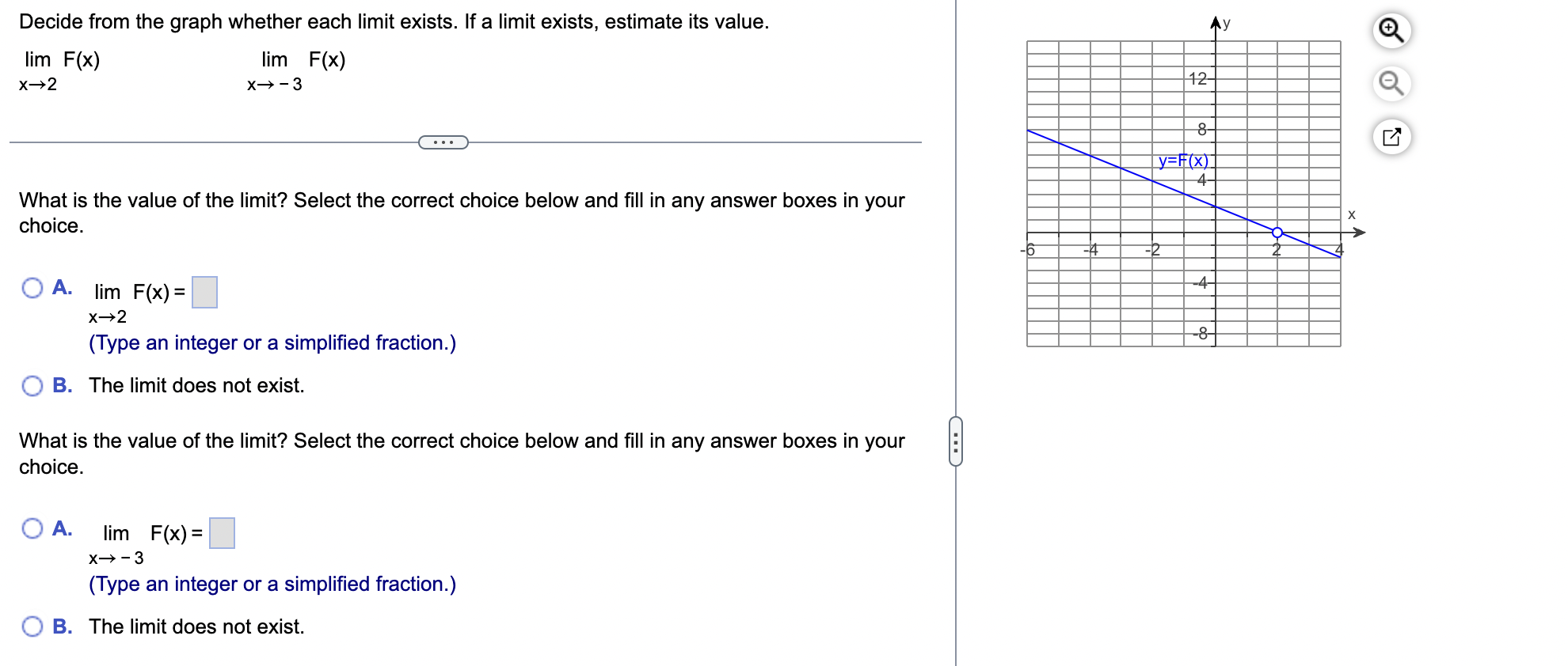 Solved Decide from the graph whether each limit exists. If a | Chegg.com