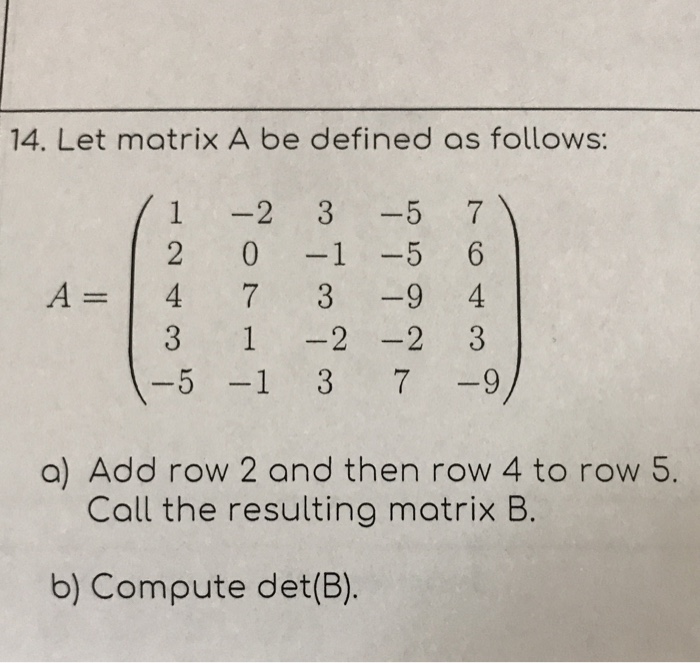 Solved 1 Calculate The Determinant