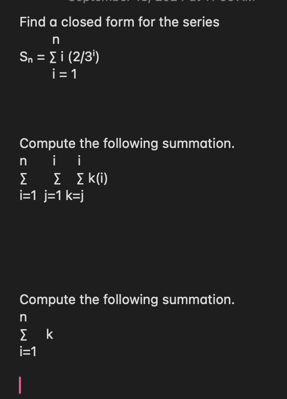 Find A Closed Form For The