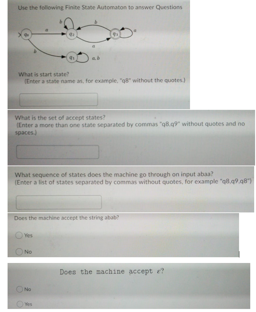 Solved Use the following Finite State Automaton to answer | Chegg.com
