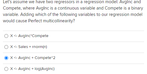 Solved Let's assume we have two regressors in a regression | Chegg.com