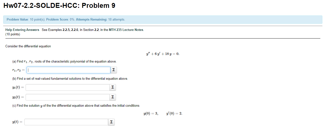Solved Hw07-2.2-SOLDE-HCC: Problem 9 Problem Value: 10 | Chegg.com