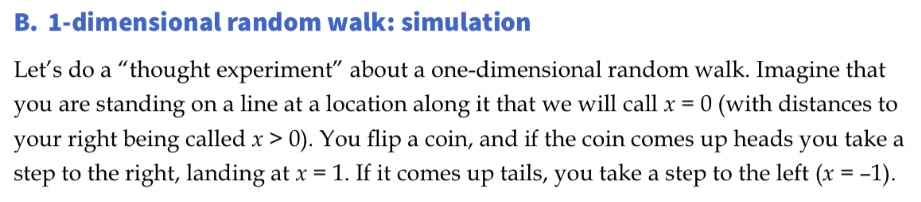Solved B. 1-dimensional random walk: simulation Let's do a | Chegg.com