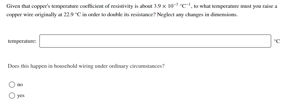 Solved Given that copper's temperature coefficient of | Chegg.com