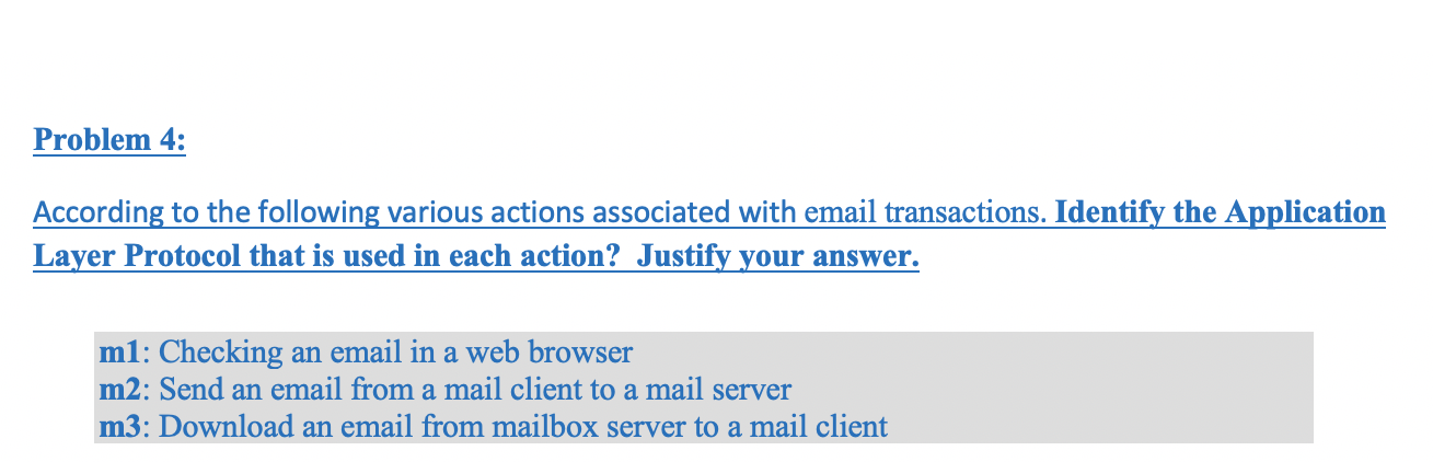 Solved Problem 4: According to the following various actions | Chegg.com