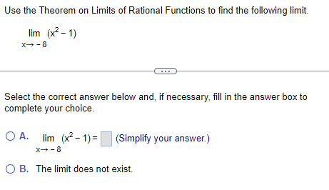 Solved Use the Theorem on Limits of Rational Functions to | Chegg.com