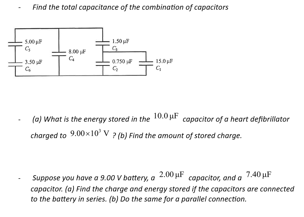Solved Find the total capacitance of the combination of | Chegg.com