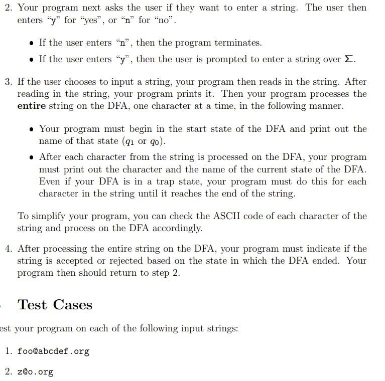Solved construct DFA using L language and write a program | Chegg.com