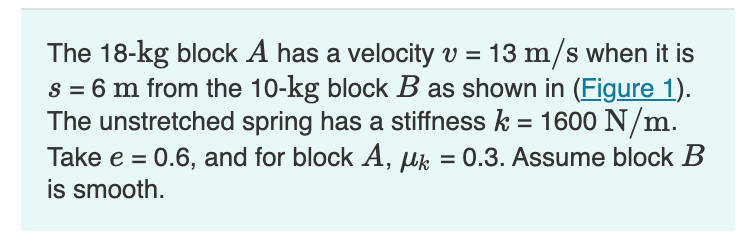 Solved Determine the maximum compression of the spring after | Chegg.com