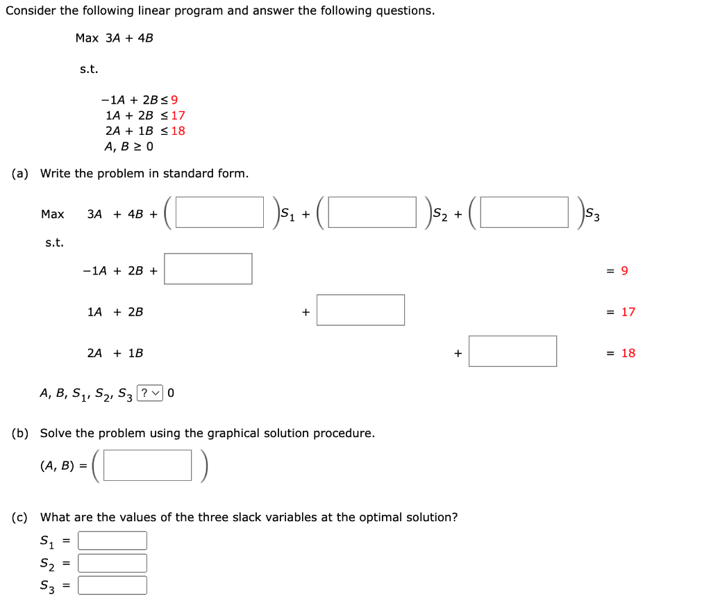 Solved Consider The Following Linear Program And Answer The