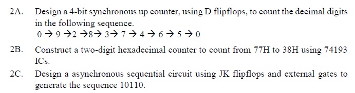 Solved 2A. ﻿Design a 4-bit synchronous up counter, using D | Chegg.com