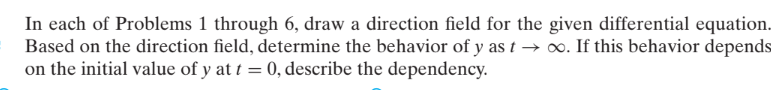 Solved In each of Problems 1 through 6, draw a direction | Chegg.com