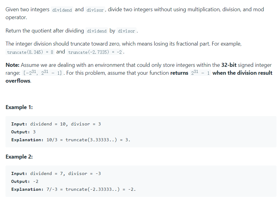 Solved Given two integers dividend and divisor , divide two | Chegg.com Solved Given two integers dividend and divisor , divide two | Chegg.com