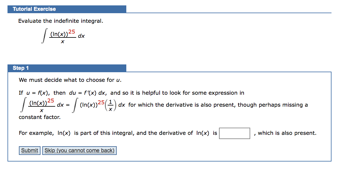 Solved Tutorial Exercise Evaluate the indefinite integral. | Chegg.com