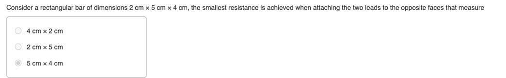 Solved Consider a rectangular bar of dimensions 2 cm×5 cm×4 | Chegg.com