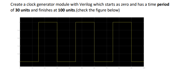 Solved Create a clock generator module with Verilog which | Chegg.com