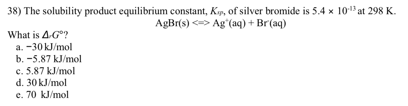 Solved The solubility product equilibrium constant, Ksp, ﻿of | Chegg.com