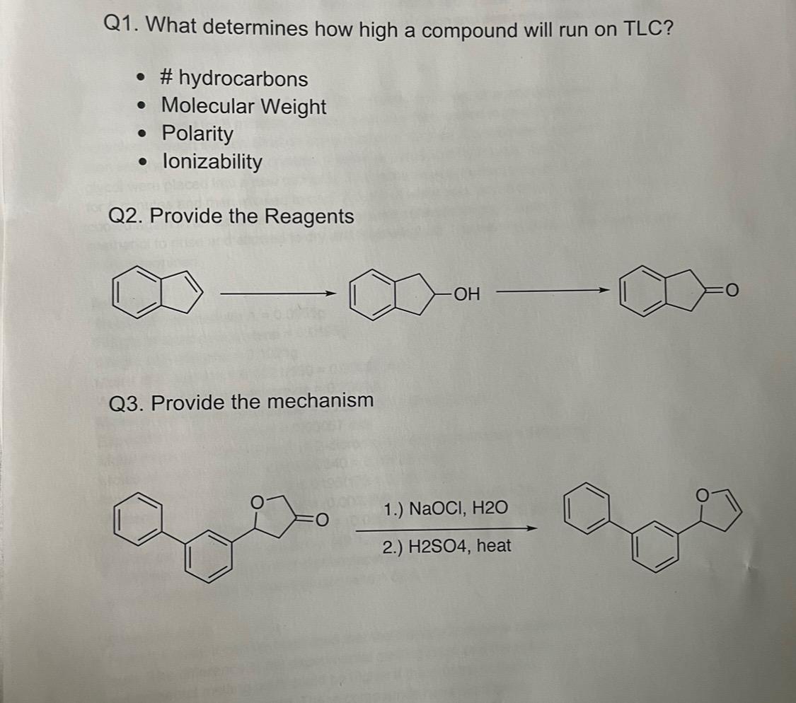 Solved Q1. What determines how high a compound will run on | Chegg.com
