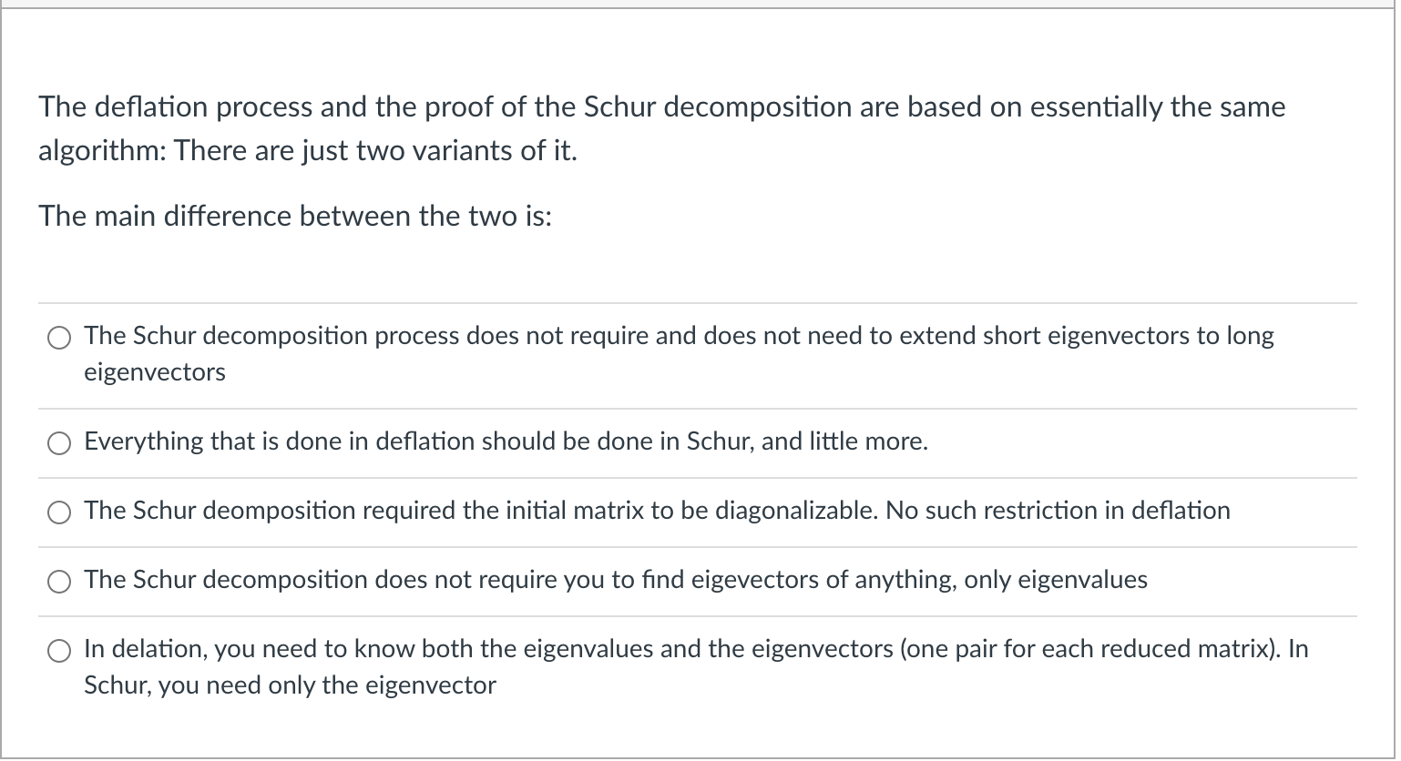 Solved The deflation process and the proof of the Schur | Chegg.com