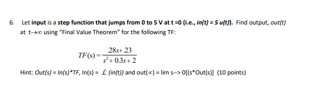 Solved Let input is a step function that jumps from 0 to 5 V | Chegg.com