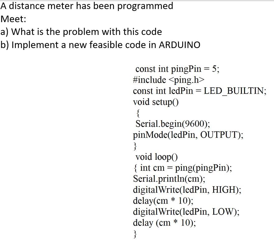 Solved A distance meter has been programmed Meet: a) What is | Chegg.com
