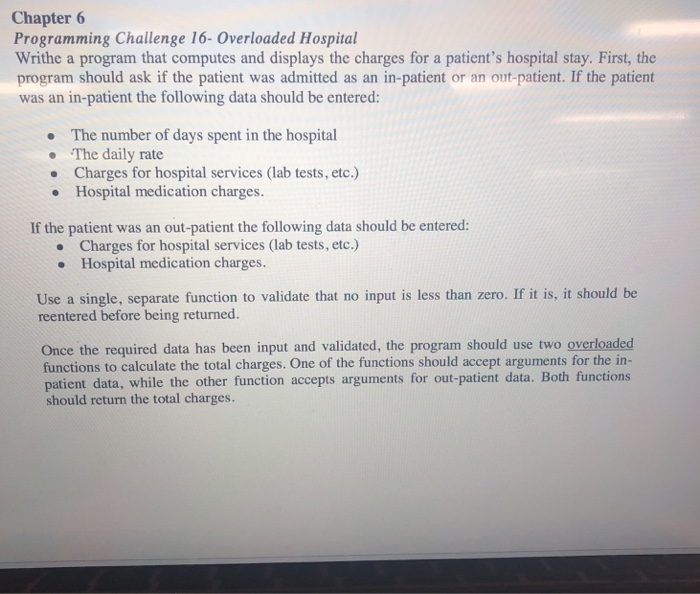 Solved Chapter 6 Programming Challenge 16- Overloaded | Chegg.com Solved Chapter 6 Programming Challenge 16- Overloaded | Chegg.com