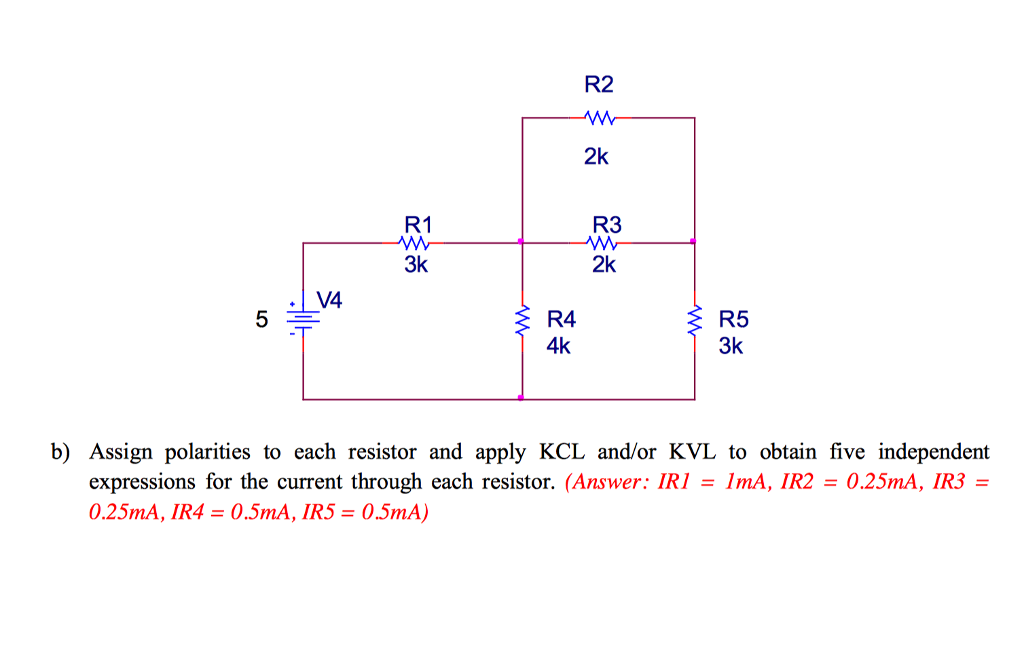 Solved R2 2k R1 R3 3k 2k V4 5 R4 4k R5 3k b) Assign | Chegg.com