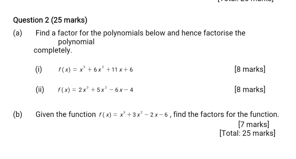 Solved Question 2 25 Marks a Find A Factor For The Chegg solved-question-2-25-marks-a-find-a-factor-for-the-chegg