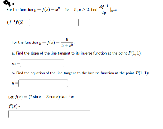 Solved :'0For the function y=f(x)=x2-4x-5,x≥2, ﻿find | Chegg.com
