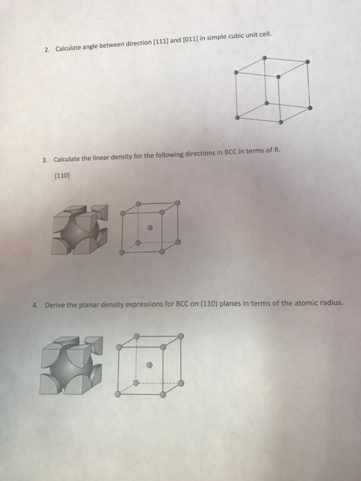 Solved Calculate angle between direction [111] and [011] in | Chegg.com