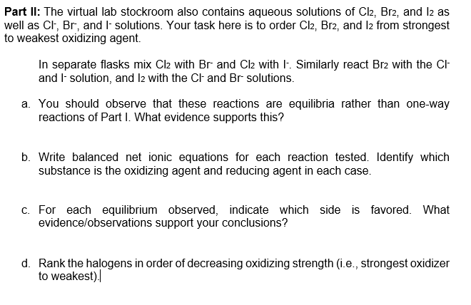 Solved Part II: The virtual lab stockroom also contains | Chegg.com