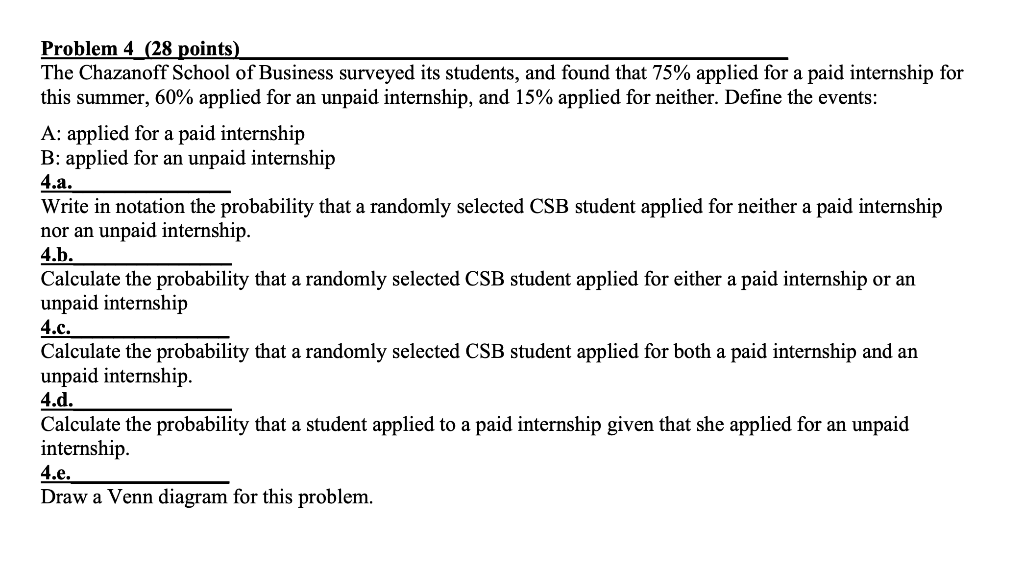 Solved Problem 4 (28 points) The Chazanoff School of | Chegg.com